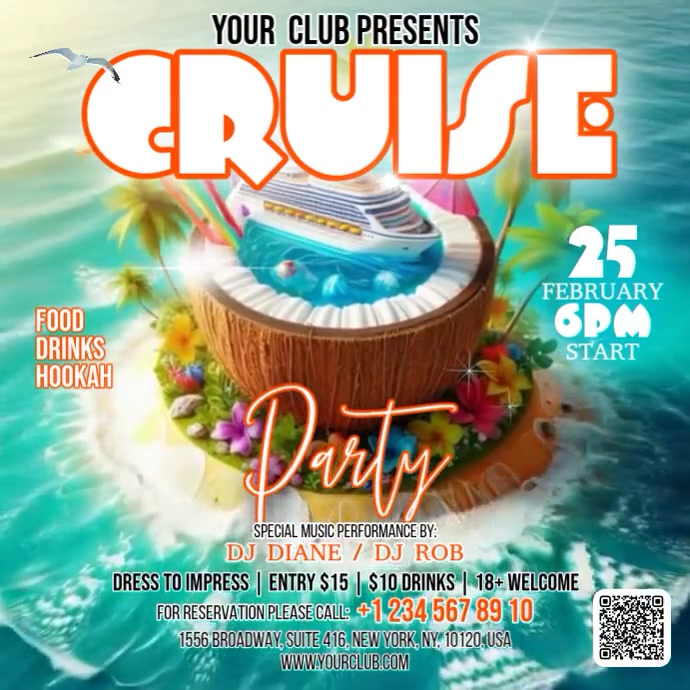 Maximalist Cruise Party Instagram Post Template | PosterMyWall