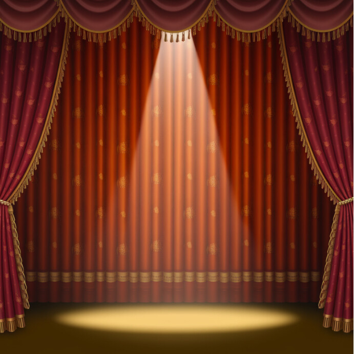 Maximalist Curtain Stage Spotlight Instagram Post Template | PosterMyWall