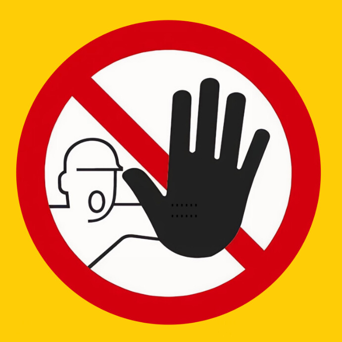 Maximalist Danger Sign Keep Out Instagram Post Templat | PosterMyWall