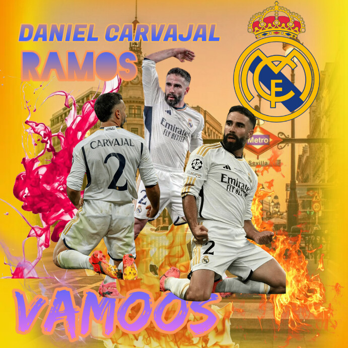 Maximalist Daniel Carvajal Real Madrid Instagram Post Template | PosterMyWall