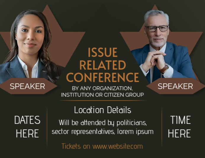 Maximalist Dark Issue Related Conference Flye Template | PosterMyWall