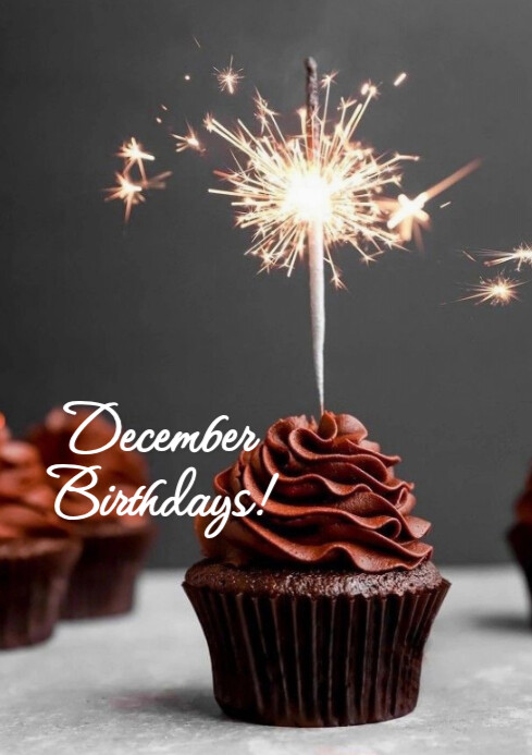 Maximalist December Birthdays A4 Templat | PosterMyWall