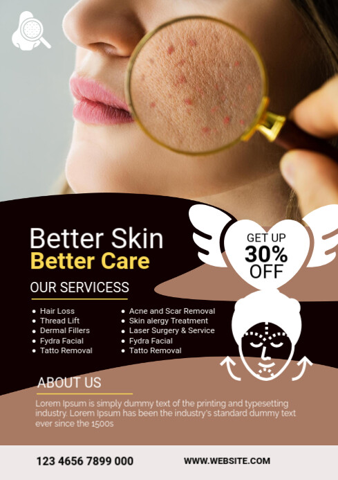 Maximalist Dermatology Flyer A2 Template | PosterMyWall