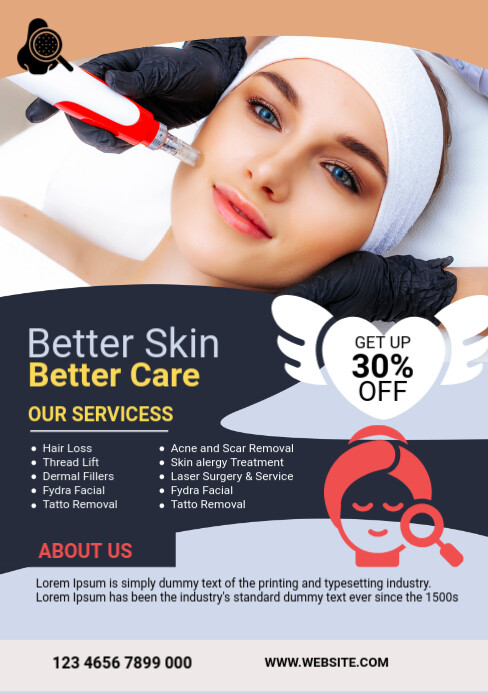 Maximalist Dermatology Flyer A5 Template | PosterMyWall