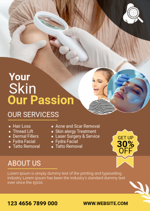 Maximalist Dermatology Flyer A6 Template | PosterMyWall
