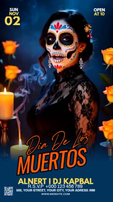 Copy of Maximalist Dia De Los Muertos Digital Display (9:16) | PosterMyWall