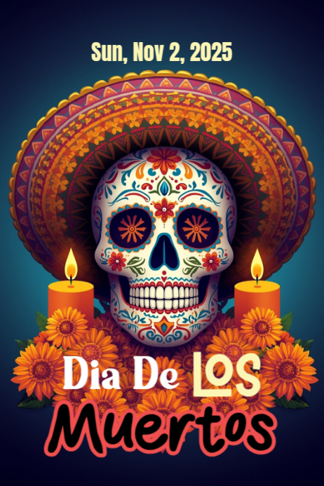 Maximalist Dia De Los Muertos Poster Template | PosterMyWall