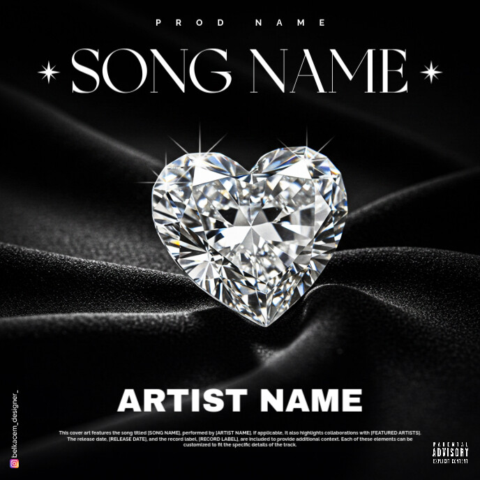 Maximalist Diamond Heart Album Cover Template | PosterMyWall