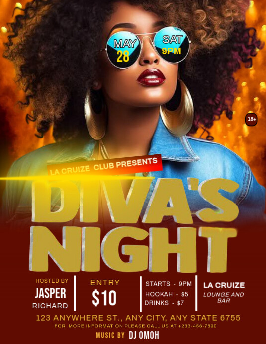 Maximalist Diva's Night Flyer (us Letter) Template | PosterMyWall