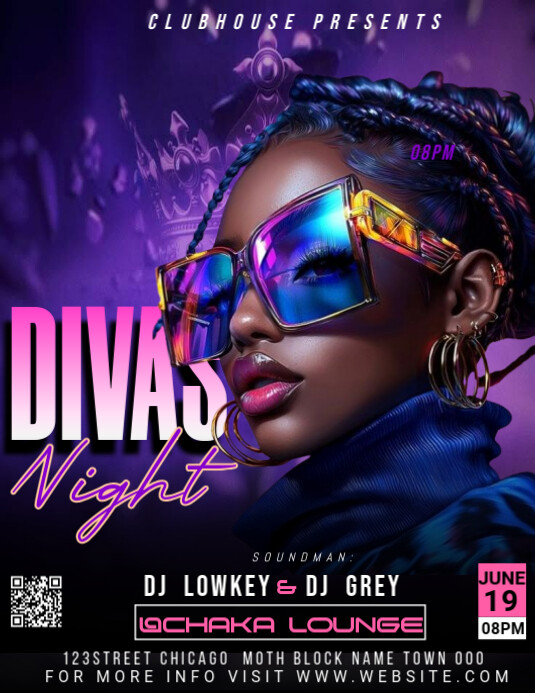 Maximalist Divas Night Party Flyer (us Letter) Template | PosterMyWall