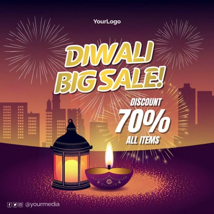 Maximalist Diwali Big Sale Instagram Post Template | PosterMyWall