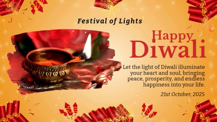 Maximalist Diwali Festival Youtube Thumbnail Template | PosterMyWall