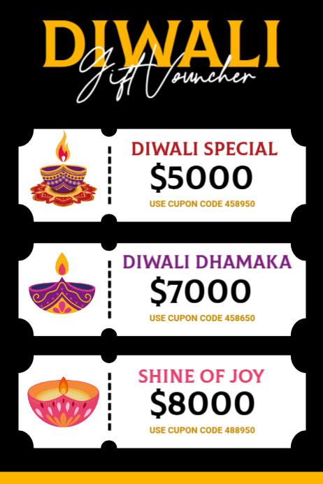 Maximalist Diwali Gift Vouncher Poster Template | PosterMyWall