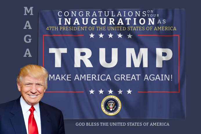 Maximalist Donald Trump Inauguration Poster Template | PosterMyWall