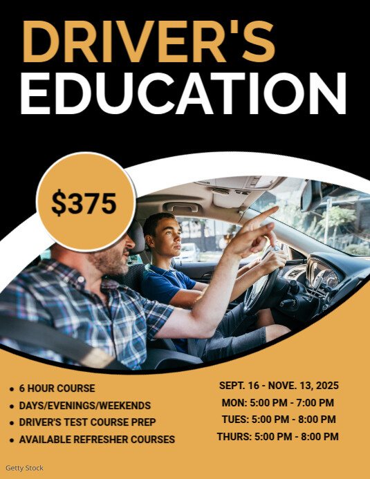 Maximalist Drivers Education Flyer (us Letter) Template | PosterMyWall