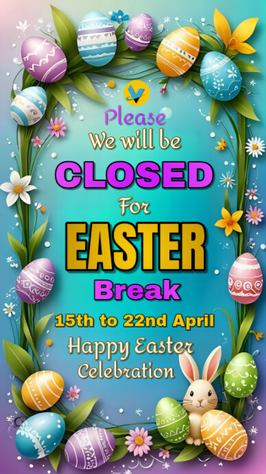 Maximalist Easter Break Notice Instagram Story Template | PosterMyWall