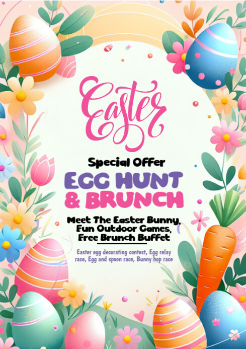 Copy of Maximalist Easter Brunch Party Flyer Template A4 | PosterMyWall