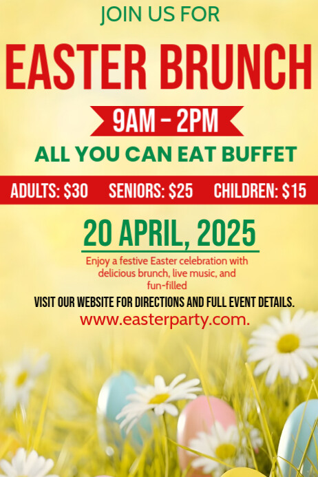 Maximalist Easter Brunch Poster Template | PosterMyWall