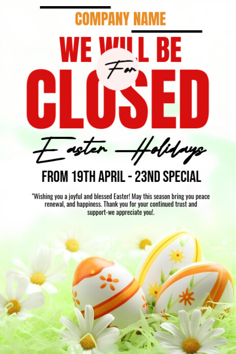 Copy of Maximalist Easter Closed Poster | PosterMyWall