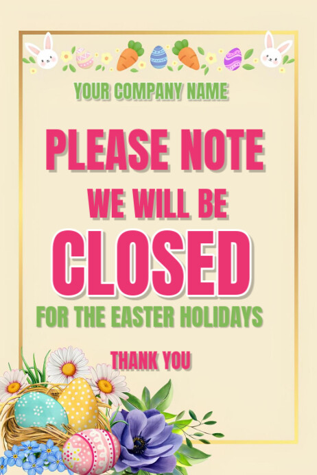Maximalist Easter Closed Poster Template | PosterMyWall