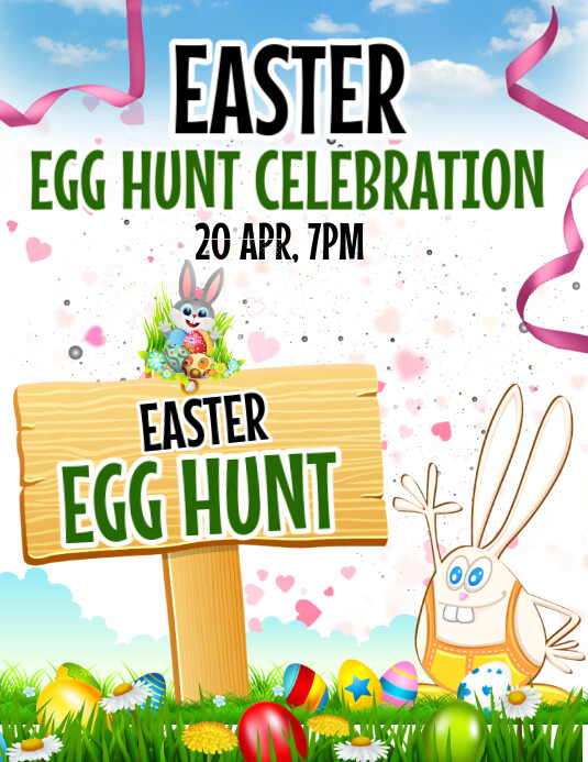 Maximalist Easter Egg Hunt Flyer Flyer (us Letter) Templat | PosterMyWall