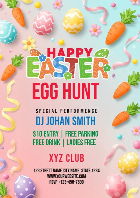 Copy of Maximalist Easter Egg Hunt Template A4 | PosterMyWall
