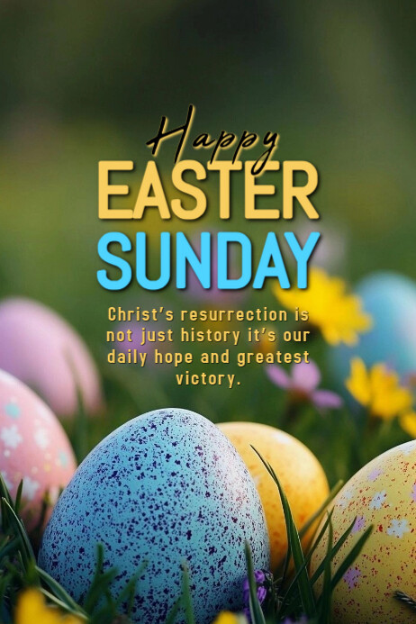 Maximalist Easter Sunday Banner 4' × 6' Template | PosterMyWall