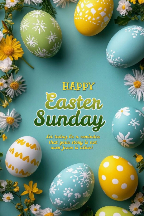 Maximalist Easter Sunday Banner 4' × 6' Template | PosterMyWall