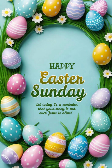Maximalist Easter Sunday Banner 4' × 6' Template | PosterMyWall