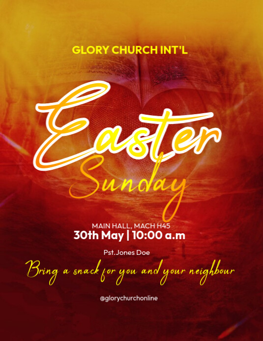 Maximalist Easter Sunday Flyer (us Letter) Template | PosterMyWall