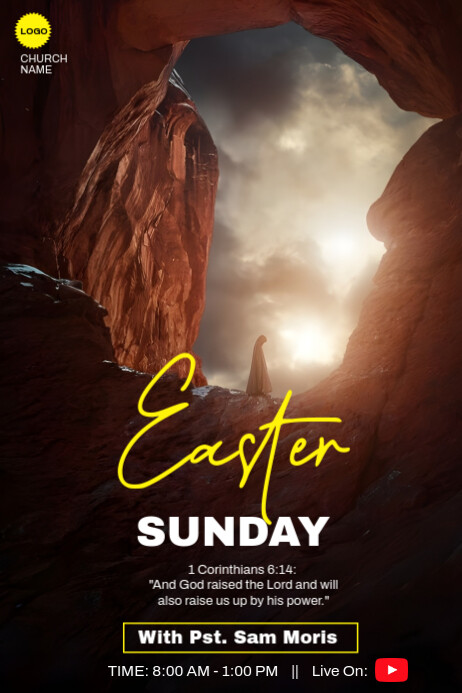 Copy of Maximalist Easter Sunday Service Poster | PosterMyWall