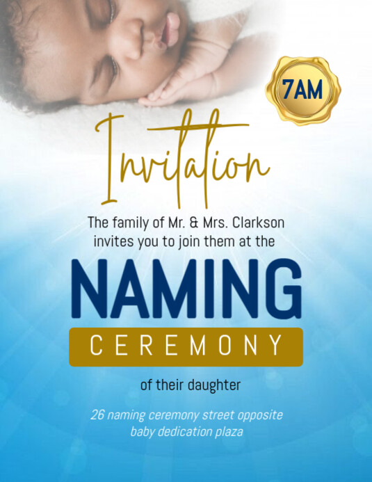 Maximalist Editable Church Naming Ceremony Flyer | Baby Dedication ...