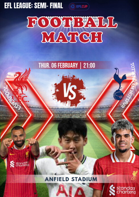 Maximalist Efl Semi Final Liverpool Vs Tottenham Hotspur A4 Template ...