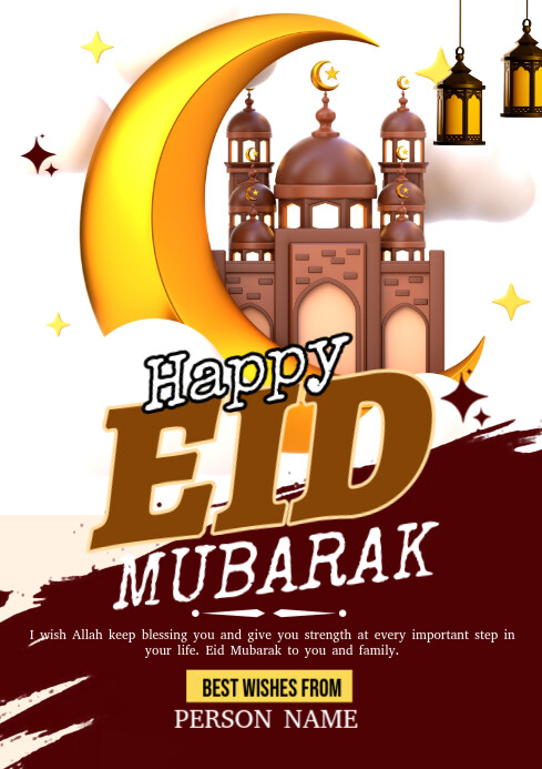 Maximalist Eid Greetings Template A3 | PosterMyWall