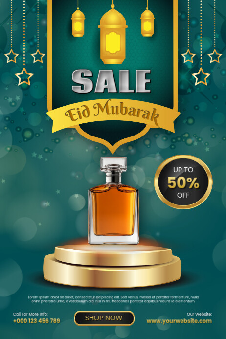 Maximalist Eid Mubarak Shopping Sale Poster Template | PosterMyWall