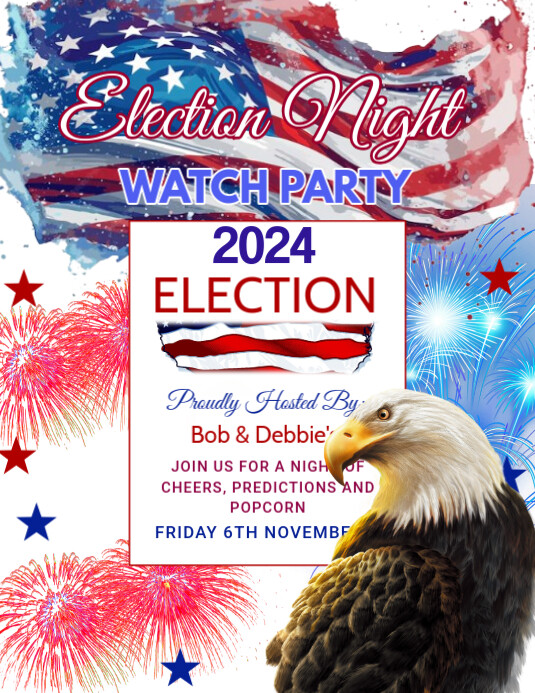 Maximalist Election Watch Party Invitation Flyer (us Letter) Template ...