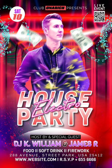 Maximalist Electro Banner 4' × 6' Template | PosterMyWall