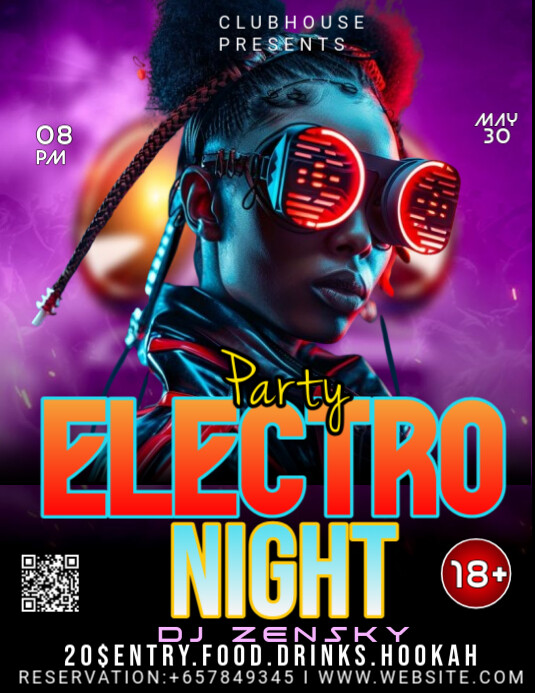 Maximalist Electro Night Party Flyer (us Letter) Template | PosterMyWall