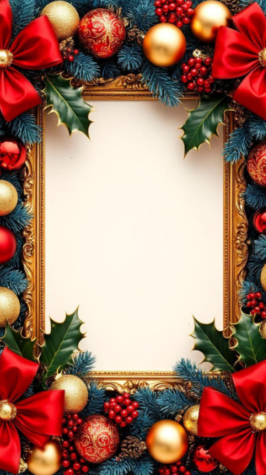Plantilla de Maximalist Elegant Christmas Photo Frame Background ...
