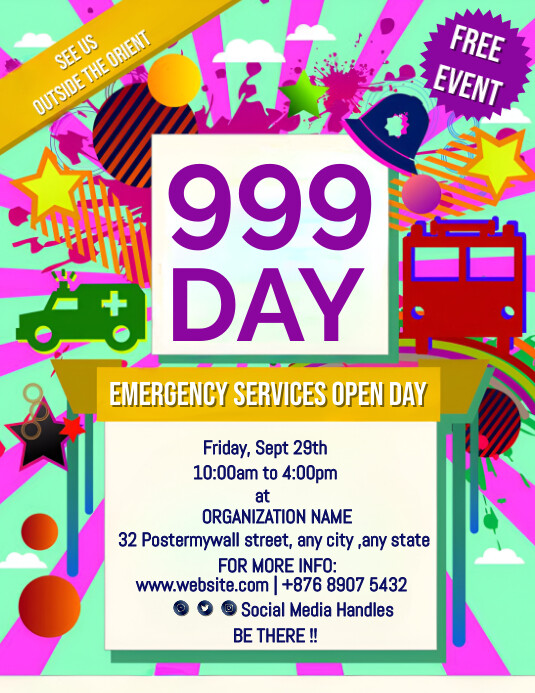 Copy of Maximalist Emergency Services Day (999 Day) F | PosterMyWall