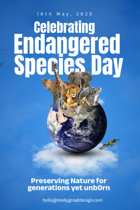 Maximalist Endangered Species Day Poster Template | PosterMyWall