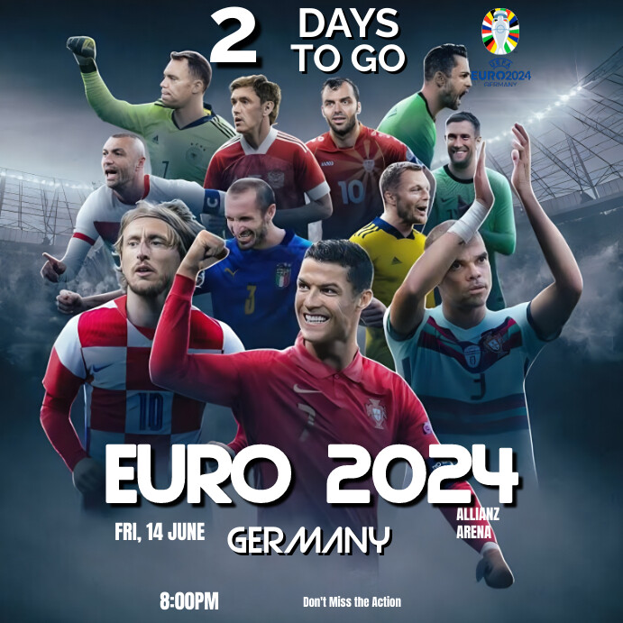 Maximalist Euro 2024 Flyer Instagram Post Template | PosterMyWall