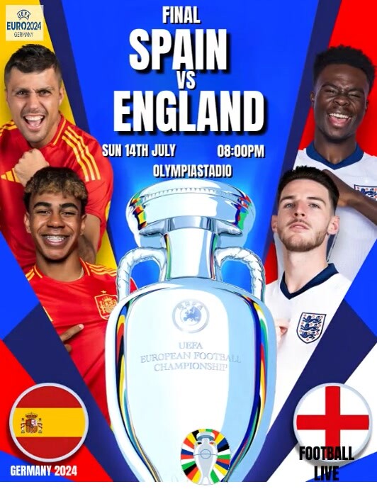 Plantilla de Maximalist Euro 2024 Spain Vs England Flyer ( | PosterMyWall