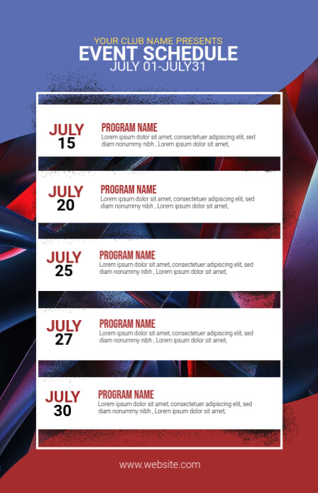 Maximalist Event Schedule Ad Tabloid Template | PosterMyWall