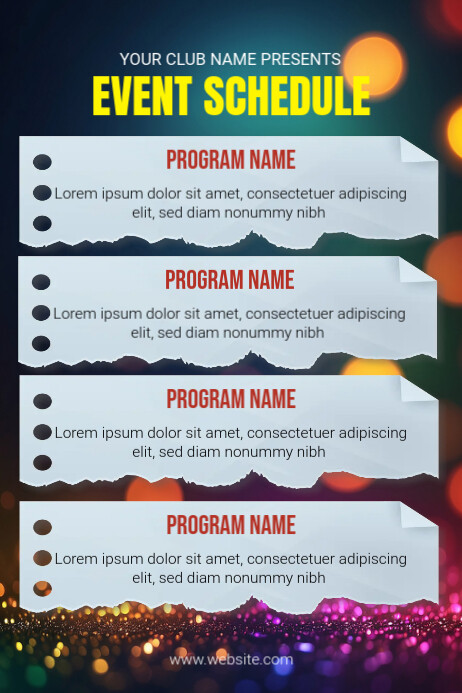 Maximalist Event Schedule Ad Template Poster | PosterMyWall