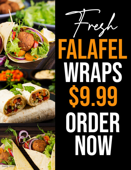 Maximalist Falafel Wraps Flyer (us Letter) Template | PosterMyWall