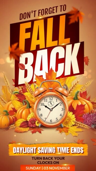 Maximalist Fall back reminder Instagram Story Template | PosterMyWall