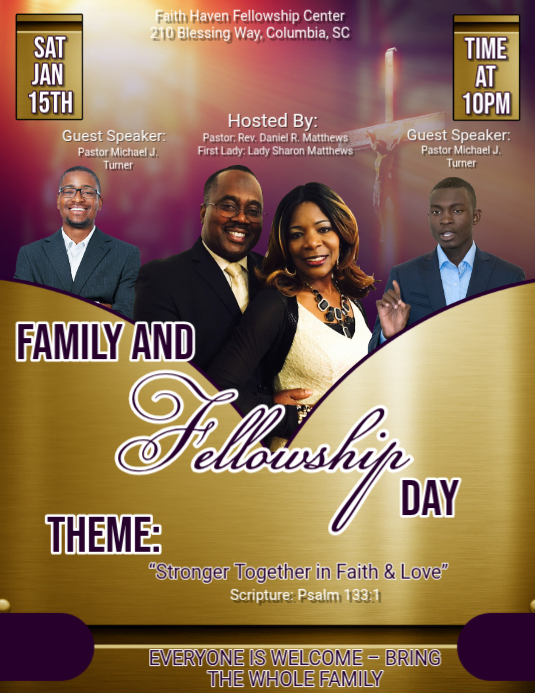 Maximalist Family & Fellowship Day Flyer Flyer (us Letter) Template ...