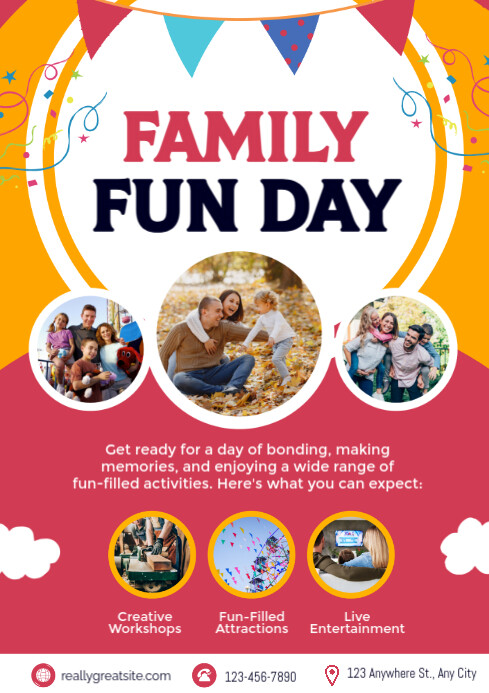 Maximalist Family Fun Day Flyer Template A4 | PosterMyWall