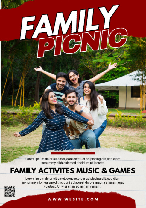 Maximalist Family Picnic Flyer A5 Template | PosterMyWall